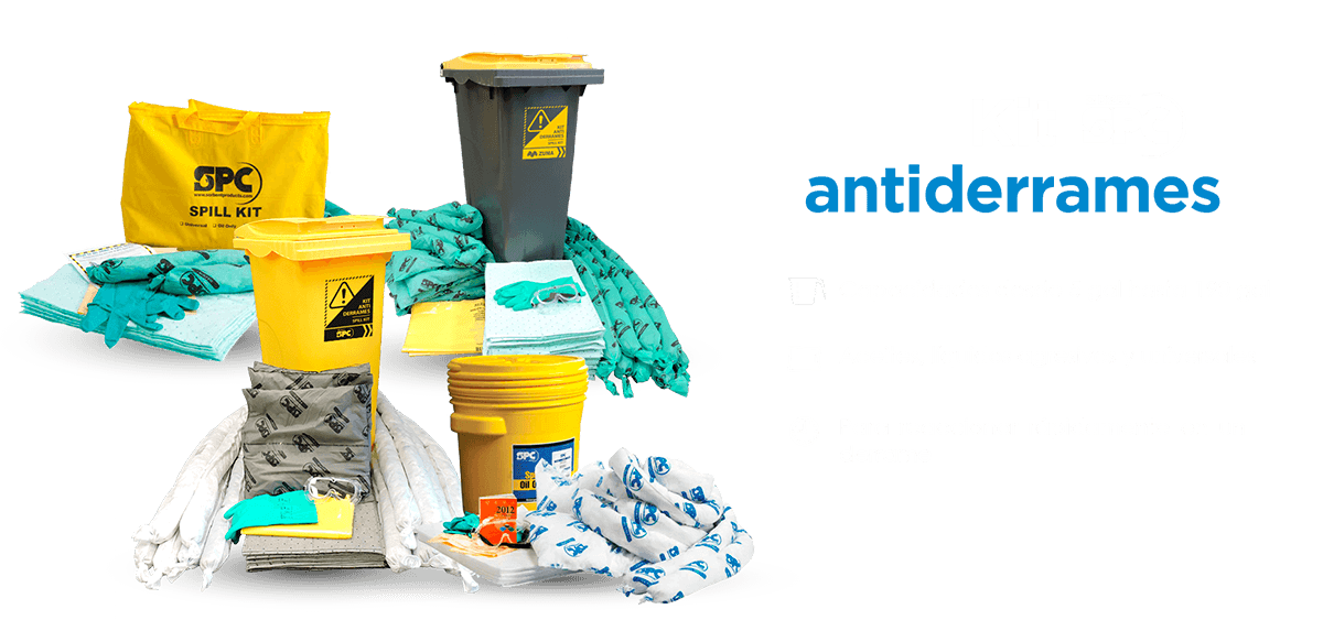 Kit Antiderrames | Almohadas Absorbentes | Tarimas Antiderrames